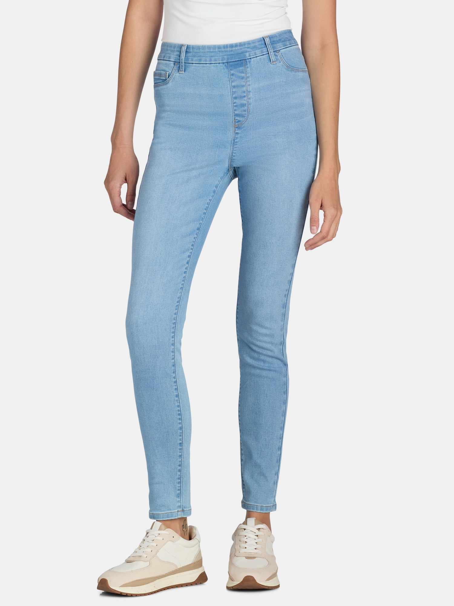 Time and Tru Women's High Rise Skinny Jeggings, 30” Inseam, Sizes XS ...