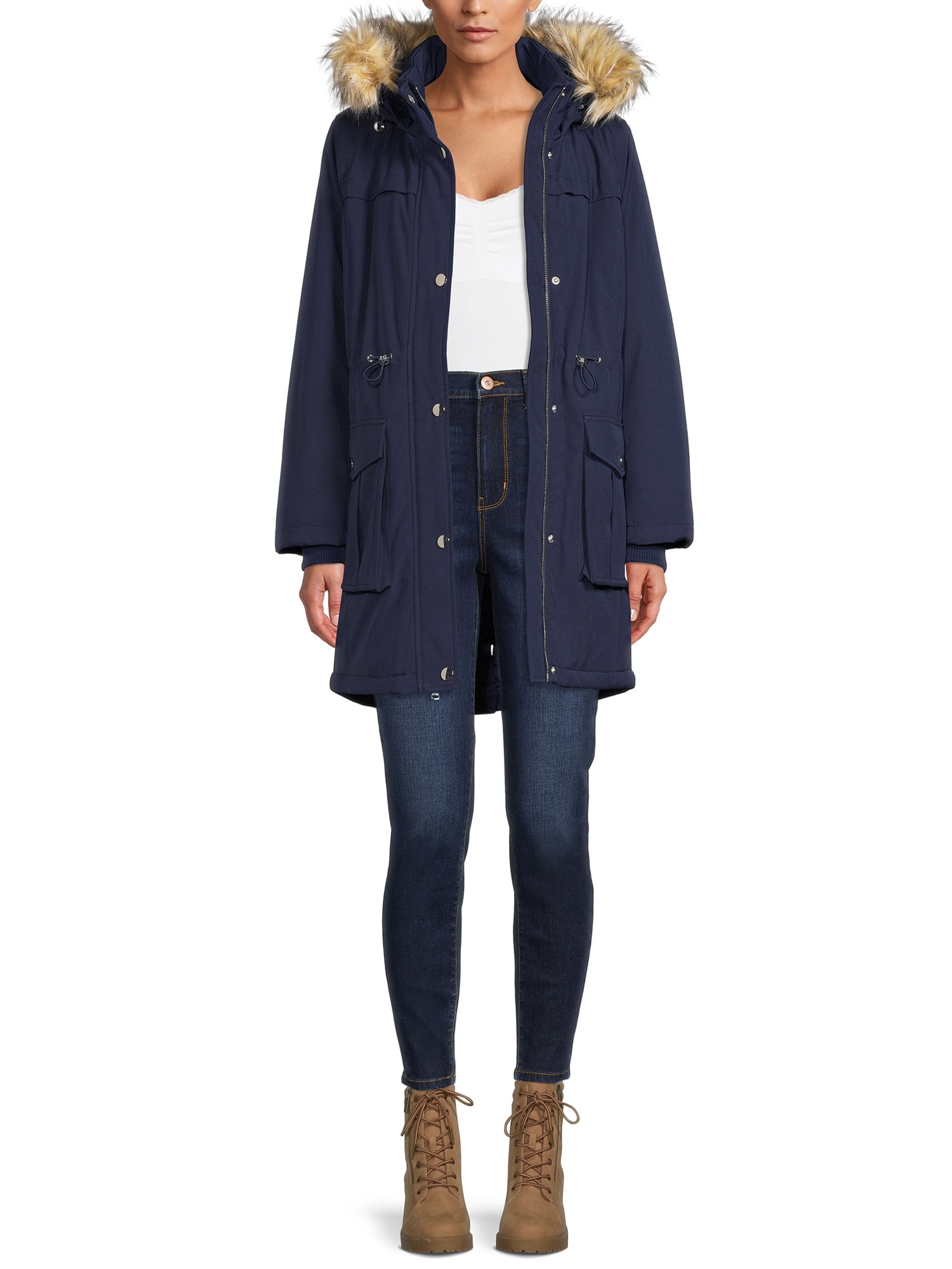 Time And Tru Women's and Plus Heavyweight Anorak Coat with Hood ...