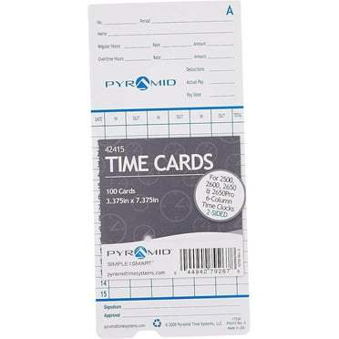 Yescom 1000 Count Monthly Time Clock Cards Timecard for Employee ...