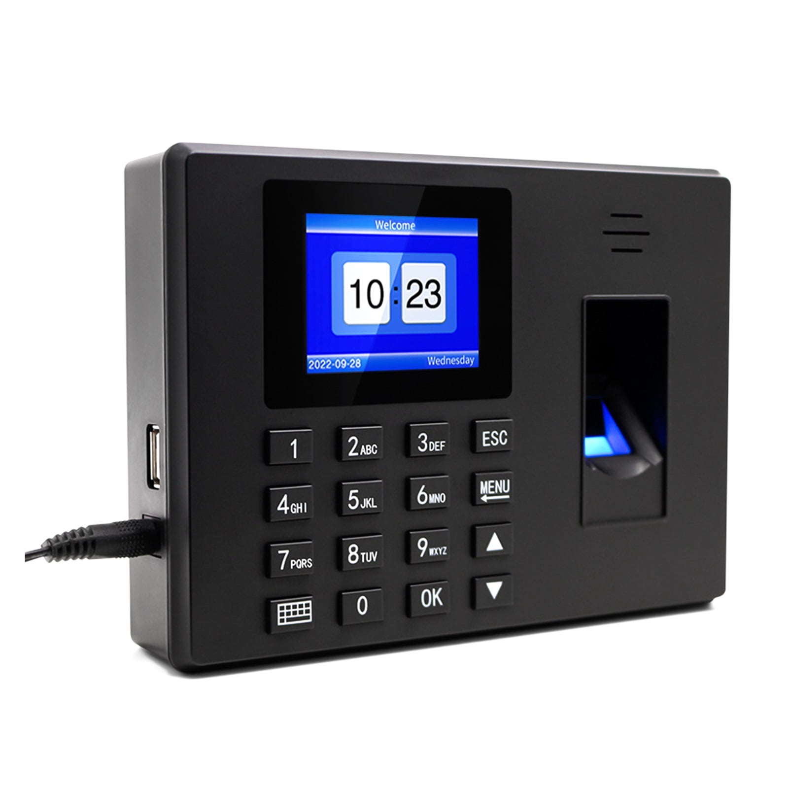 Time Card Machine, Attendance Machine Fingerprint/Password/ID With 2.4 ...