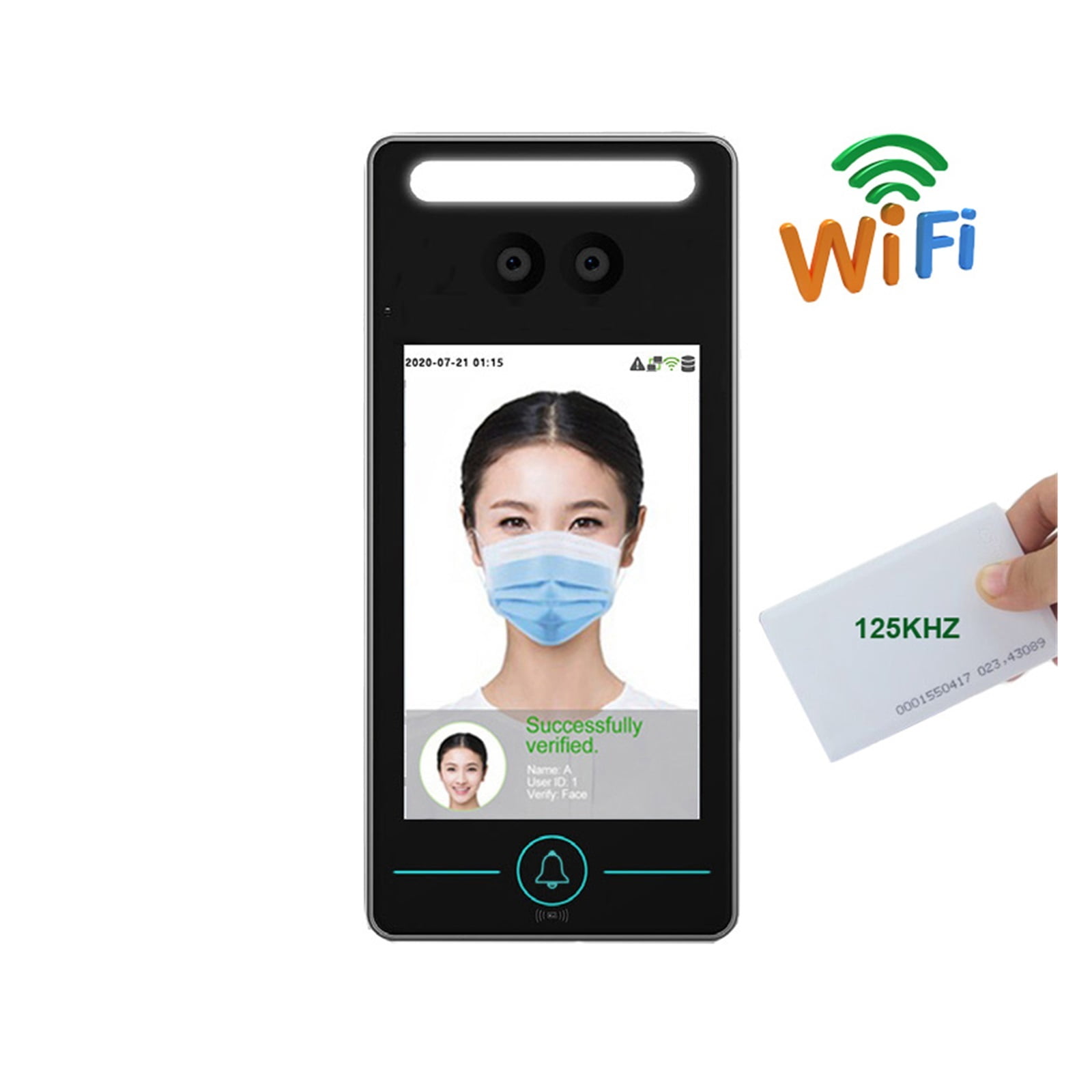 Time Card Machine, V4L Dynamic Face Recognition Palm RFID Card Door Access Control System TCP/IP ...