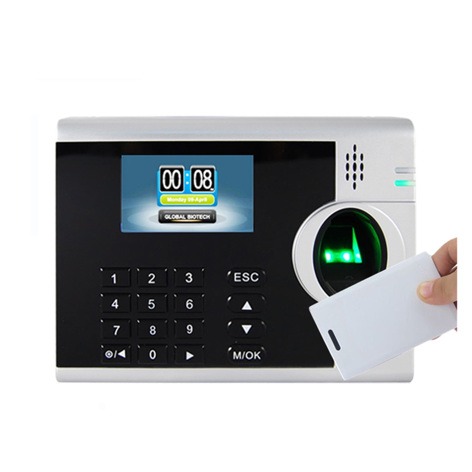 Time Card Machine, ZK XM218 3 Inch Color Screen System Fingerprint Time Attendance Time Clockc ...
