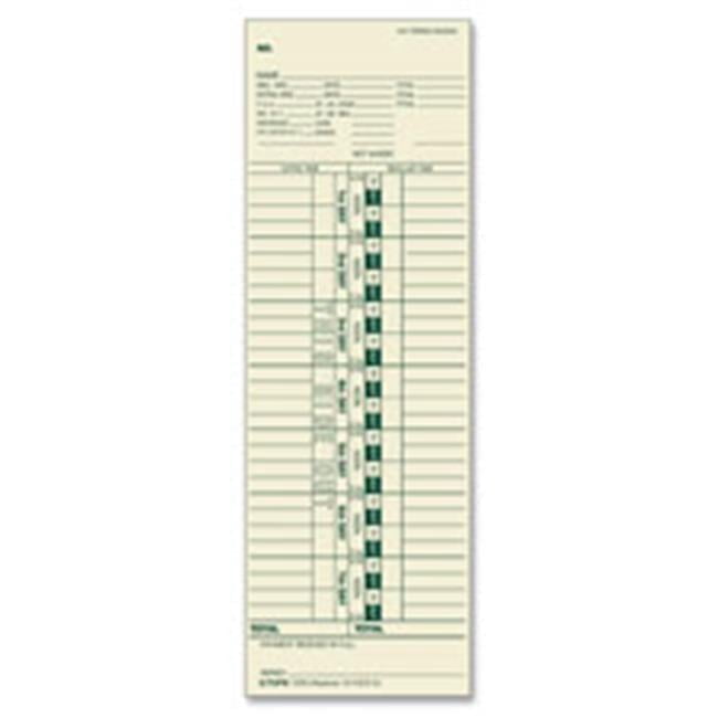 Time Card - Manila - 500 Count - Weekly - 3.5 in. x 10.5 in. - Walmart.com