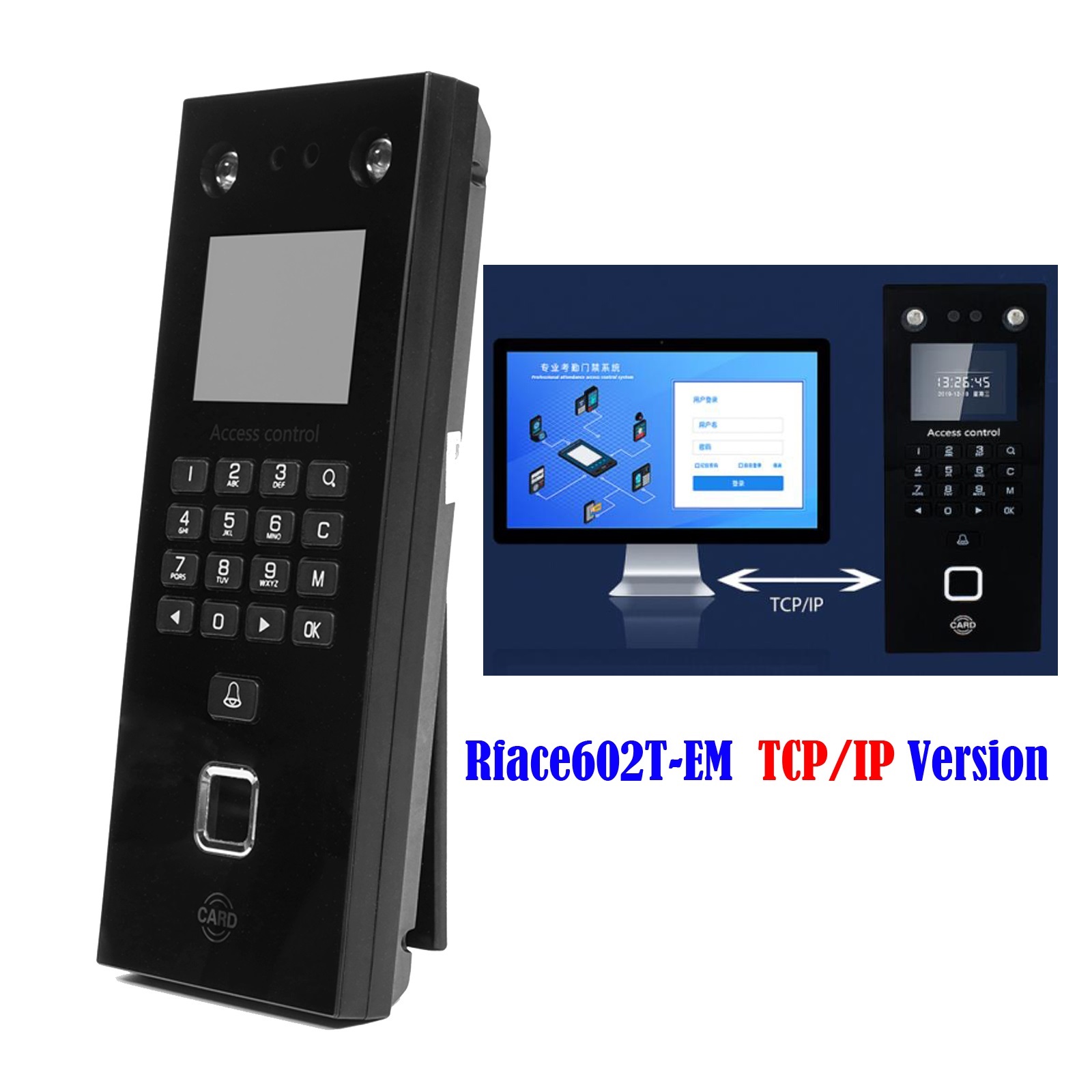 Time Clock, 2.4inch USB Face Fecognition Door Access Control System ...