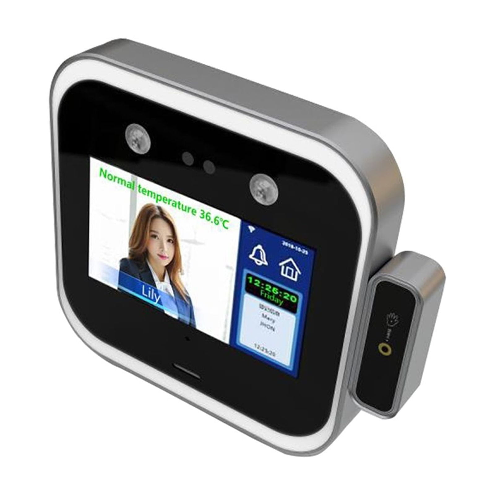 Time Clock, 5.0 Touchscreen Face Recognition Wrist Temperature ...
