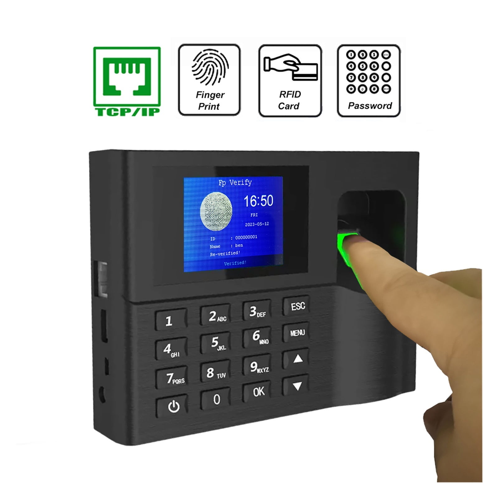 Time Clock, A4 Tcp/ip Biometric Fingerprint Employee Time And ...