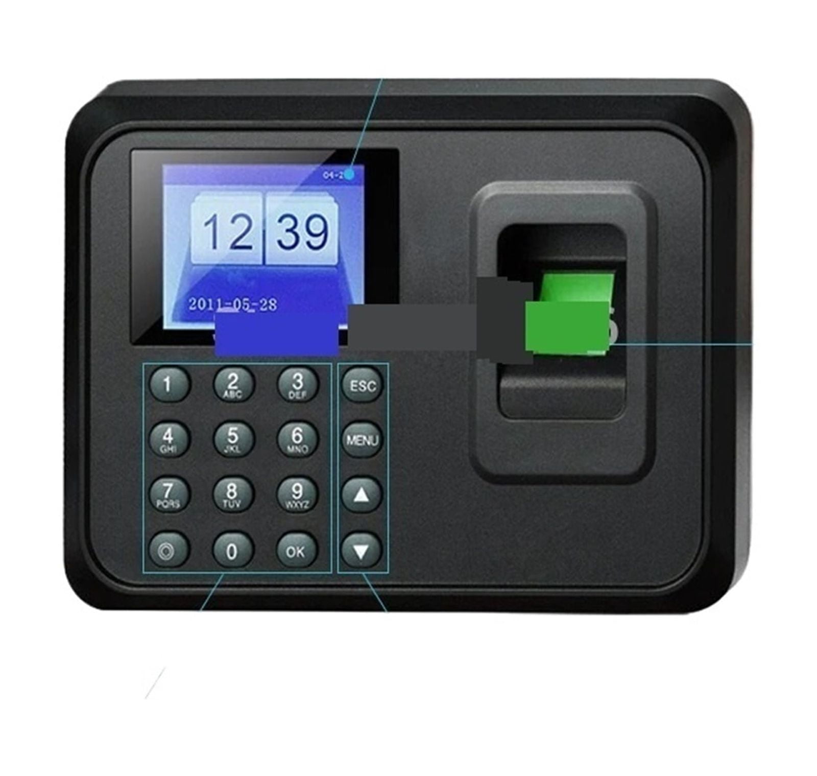 Time Clock,Attendence Machine Biometric Fingerprint Time Attendance Time Clock Recorder Employee ...