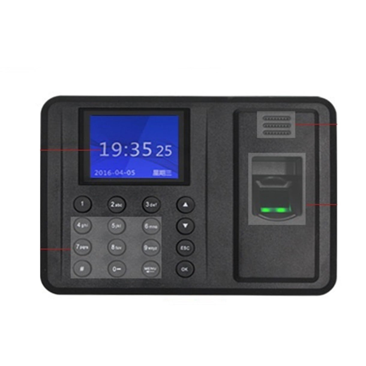 Time Clock C900U Fingerprint Time Card Machine Biometric Time Card ...