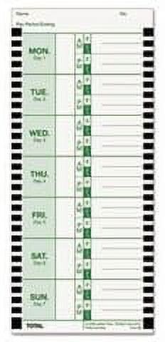 Time Clock Cards For Lathem Time 800p, One Side, 4 X 9, 100/pack ...