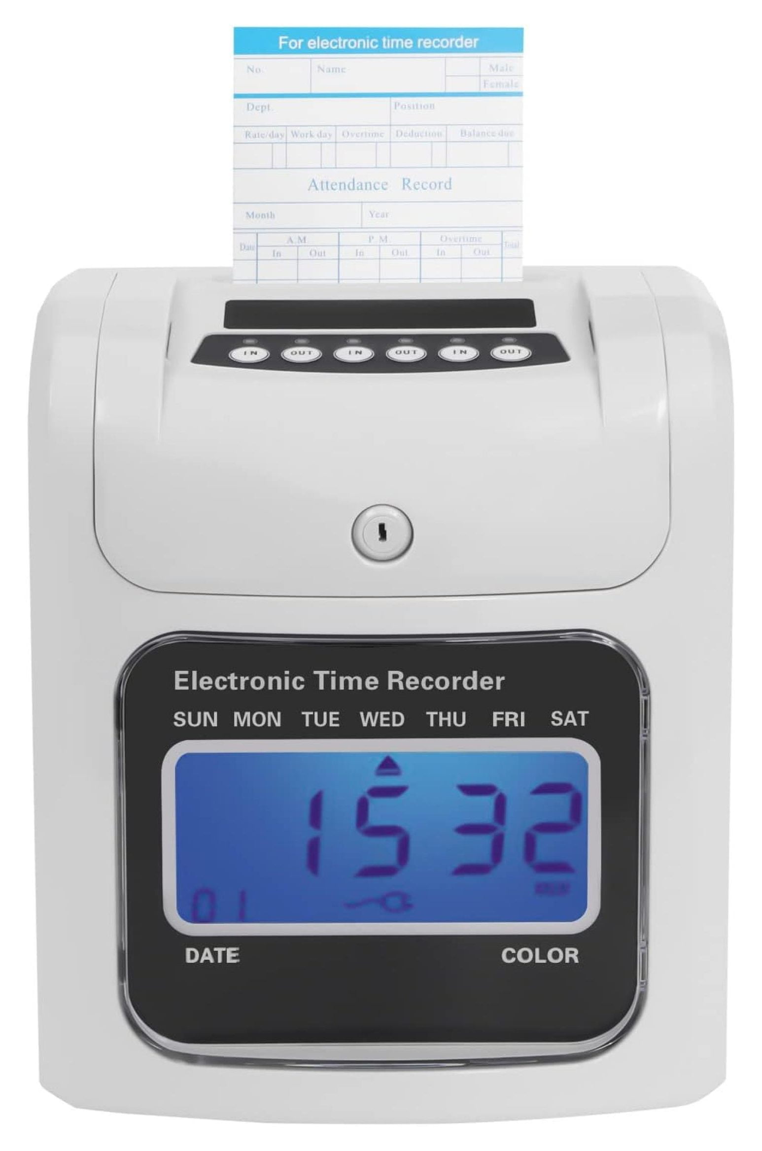 Time Clocks for Employees Small Business Punch Time Clock Time Card Machine Calculating Time ...