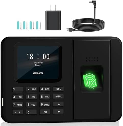Time Clocks for Employees Small Business, Fingerprint + PIN, Clock in ...