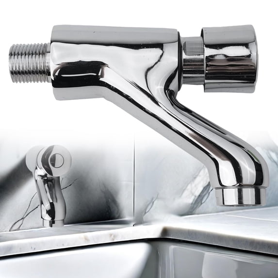 Time Delay Faucet, Bathroom Single Hole Basin Tap with Push Button ...
