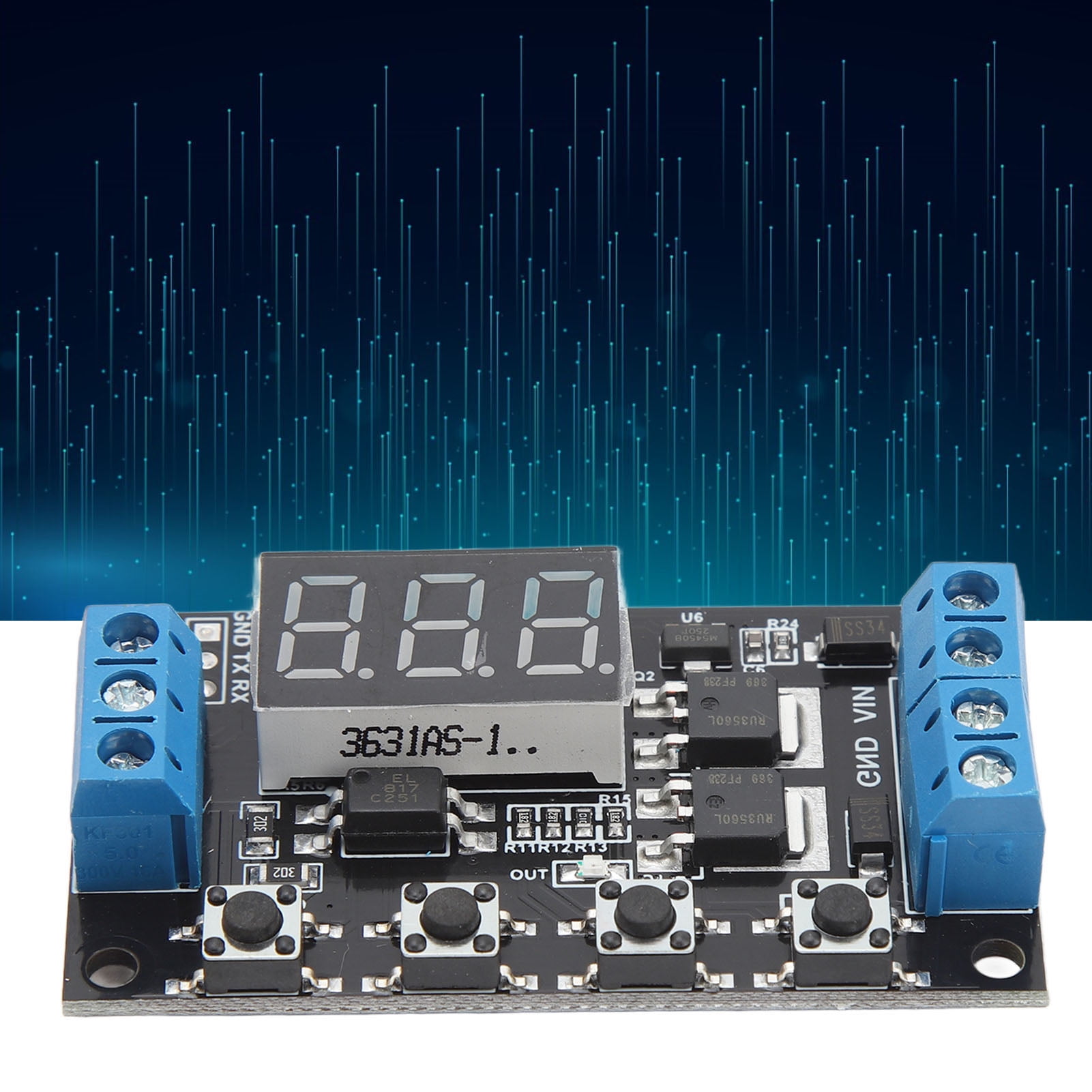 Time Delay Relay Switch Turn On Off Module 5V 12V 24V Double MOS Switch Type Trigger Cycle ...