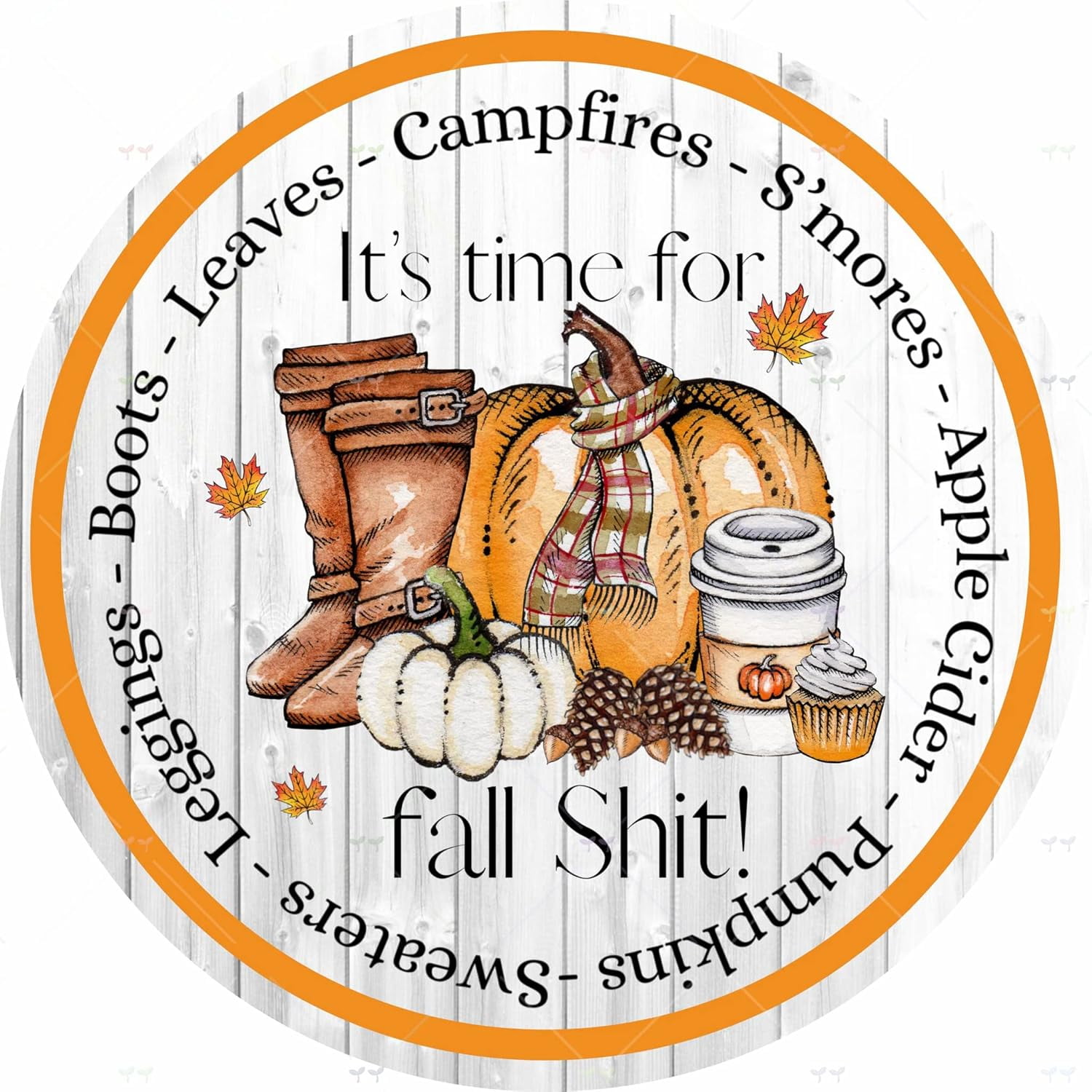 It'S Time For Fall Metal Sign Rustic Plaque Sign For Home Farmhouse ...