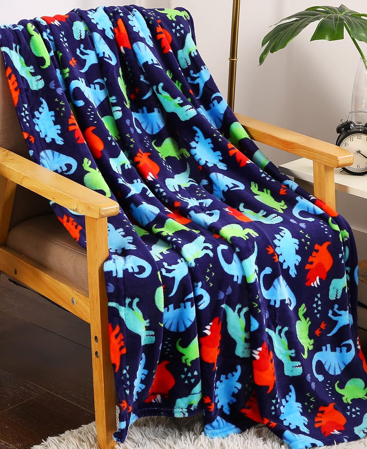 Time Fleece Kid Throw Blanket (50" X 60") - Dinosaur Paradise - Soft ...