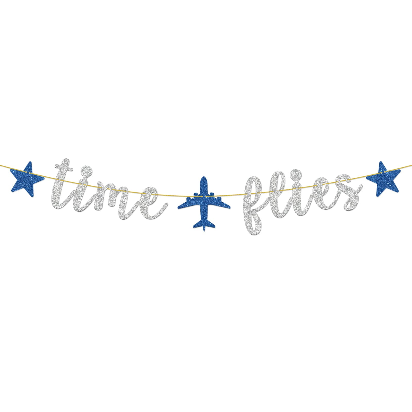 Time Flies Banner, Airplane Themed Birthday Decorations for Kids ...