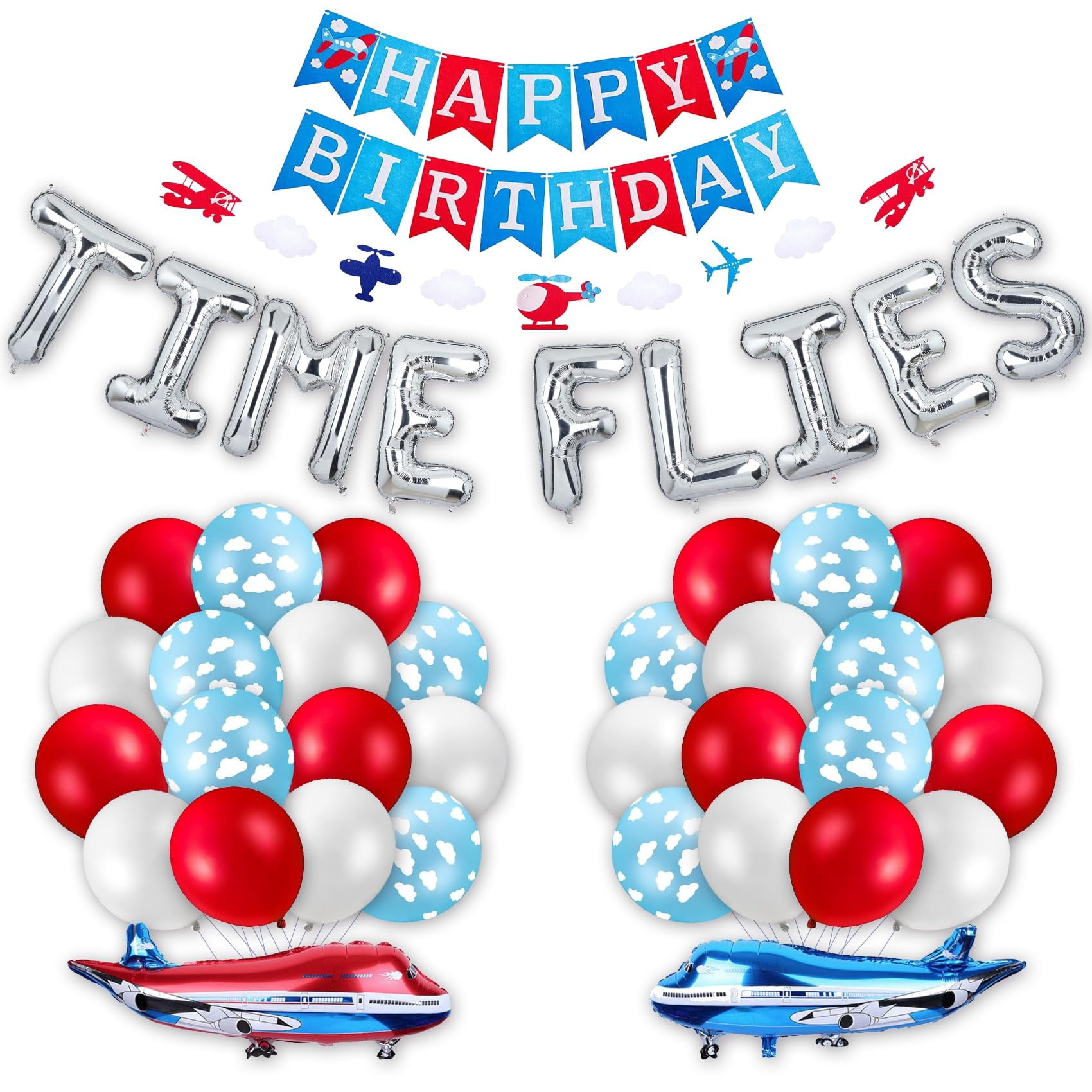 Time Flies Birthday Decorations Time Flies Balloons H2FSDBanner ...