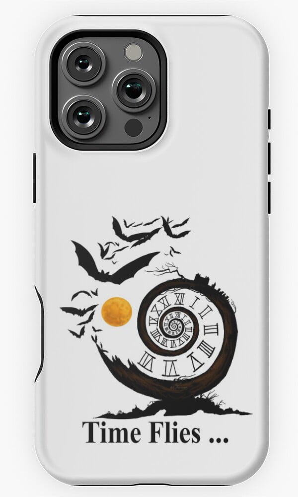 Time Flies Clock Vintage Art Phone Case for iPhone 11 12 13 14 15 16 ...