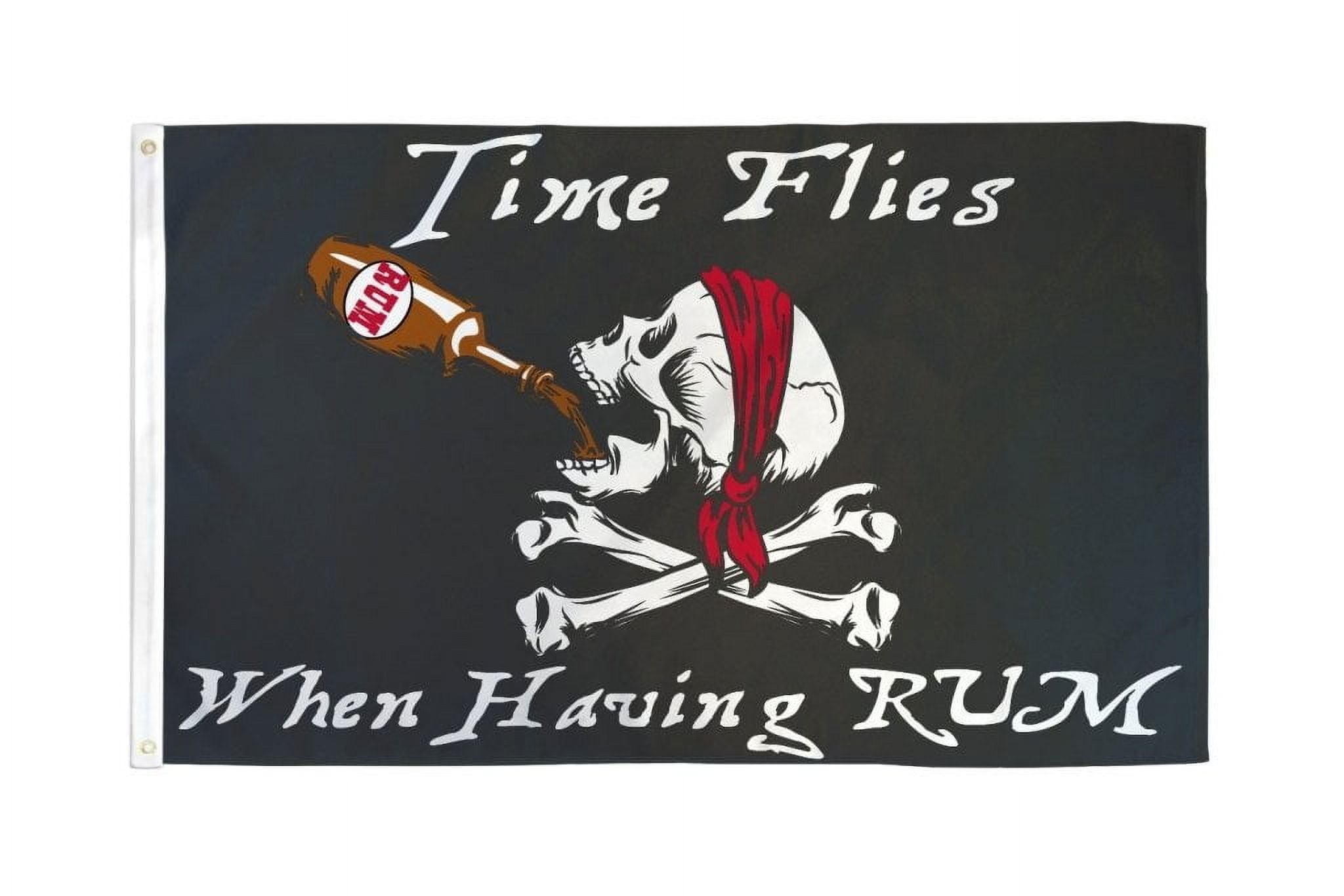 Time Flies When Having Rum Pirate Flag 3x5ft Poly - Walmart.com