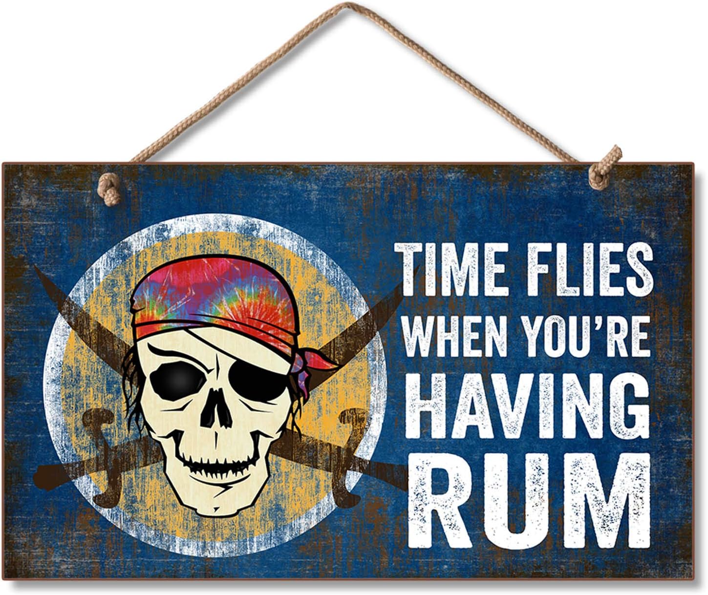 Time Flies When You're Having Decorative Hanging Wood Wall Sign 9.5" x ...