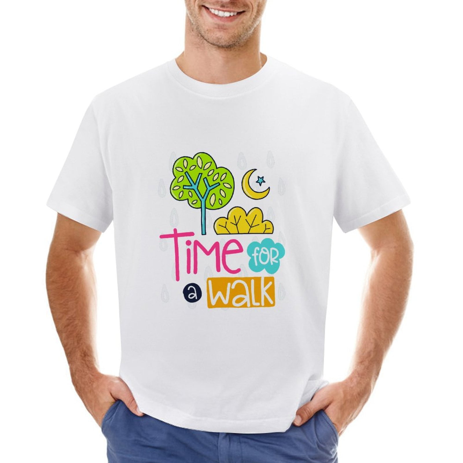 Time For A Walk Men’s Graphic T-shirt Vintage Short Sleeve Sport Tee ...