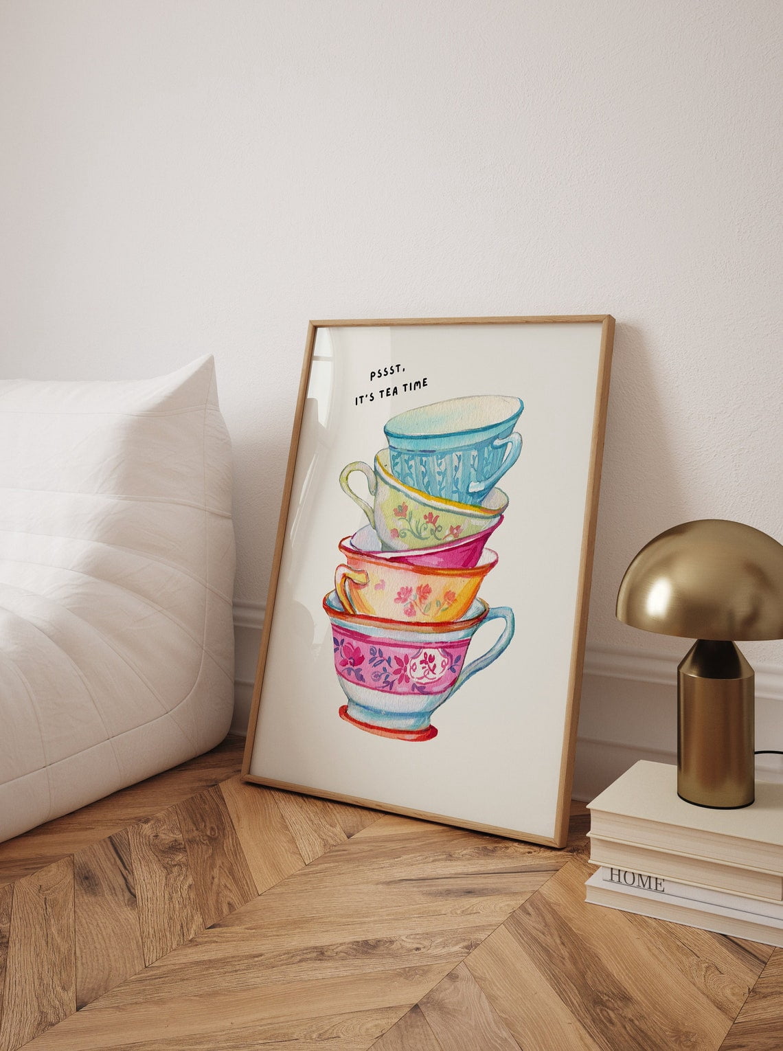 Time For Tea Vintage Cups Trendy Cool Cute Home Living Room High ...
