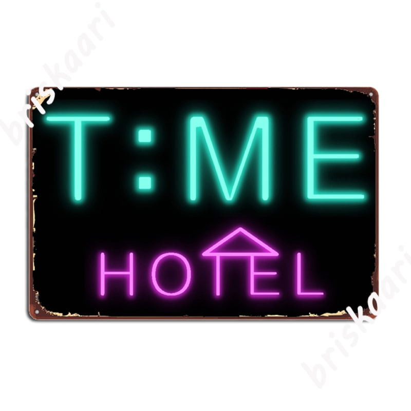 Time Hotel Signboard Poster Metal Plaque Wall Pub Design Plaques Mural ...