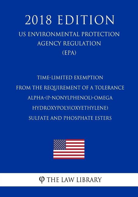 Time-Limited Exemption from the Requirement of a Tolerance - Alpha-(p ...