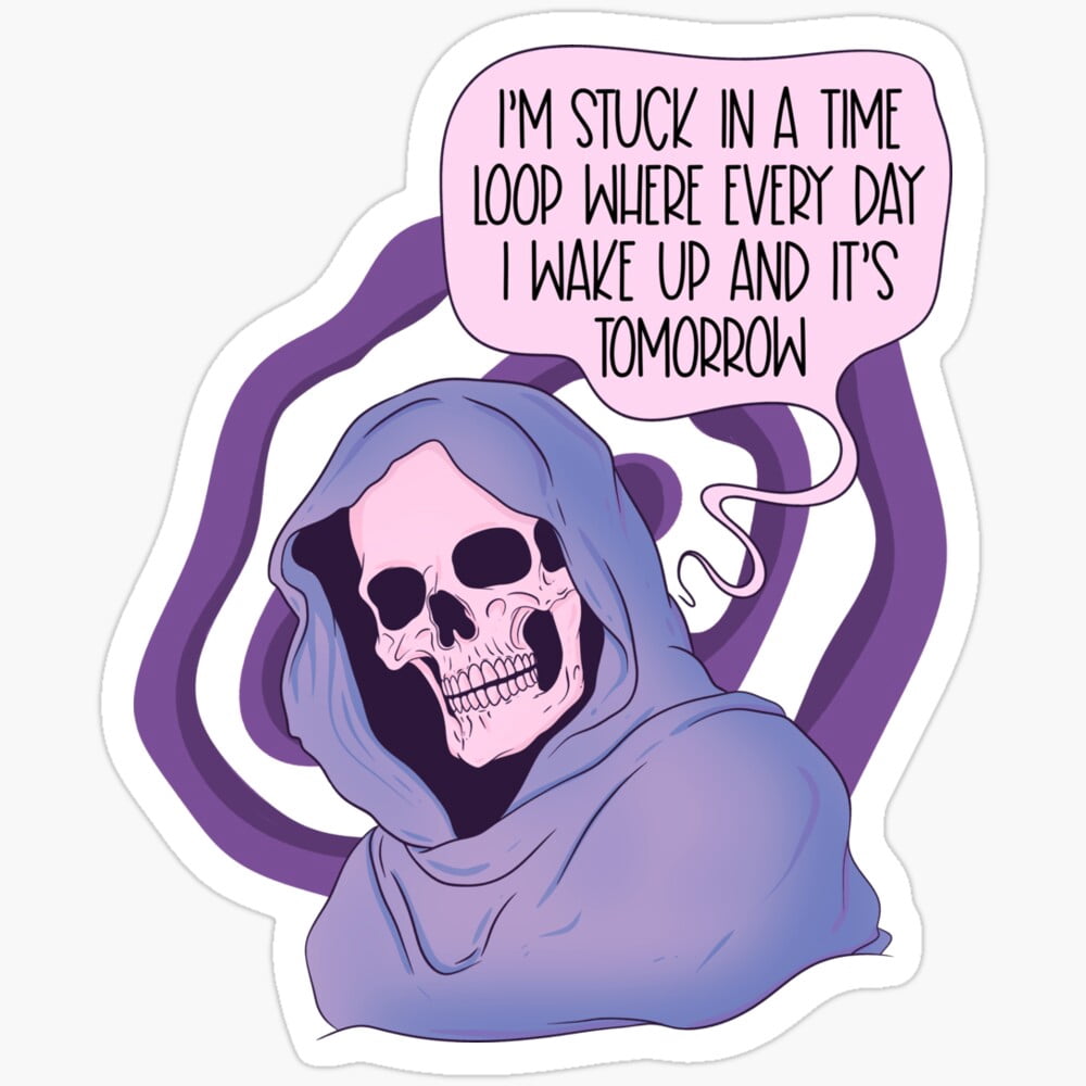 Time Loop Grim Reaper Sticker Phone Decal Water Bottle Stickers Car ...
