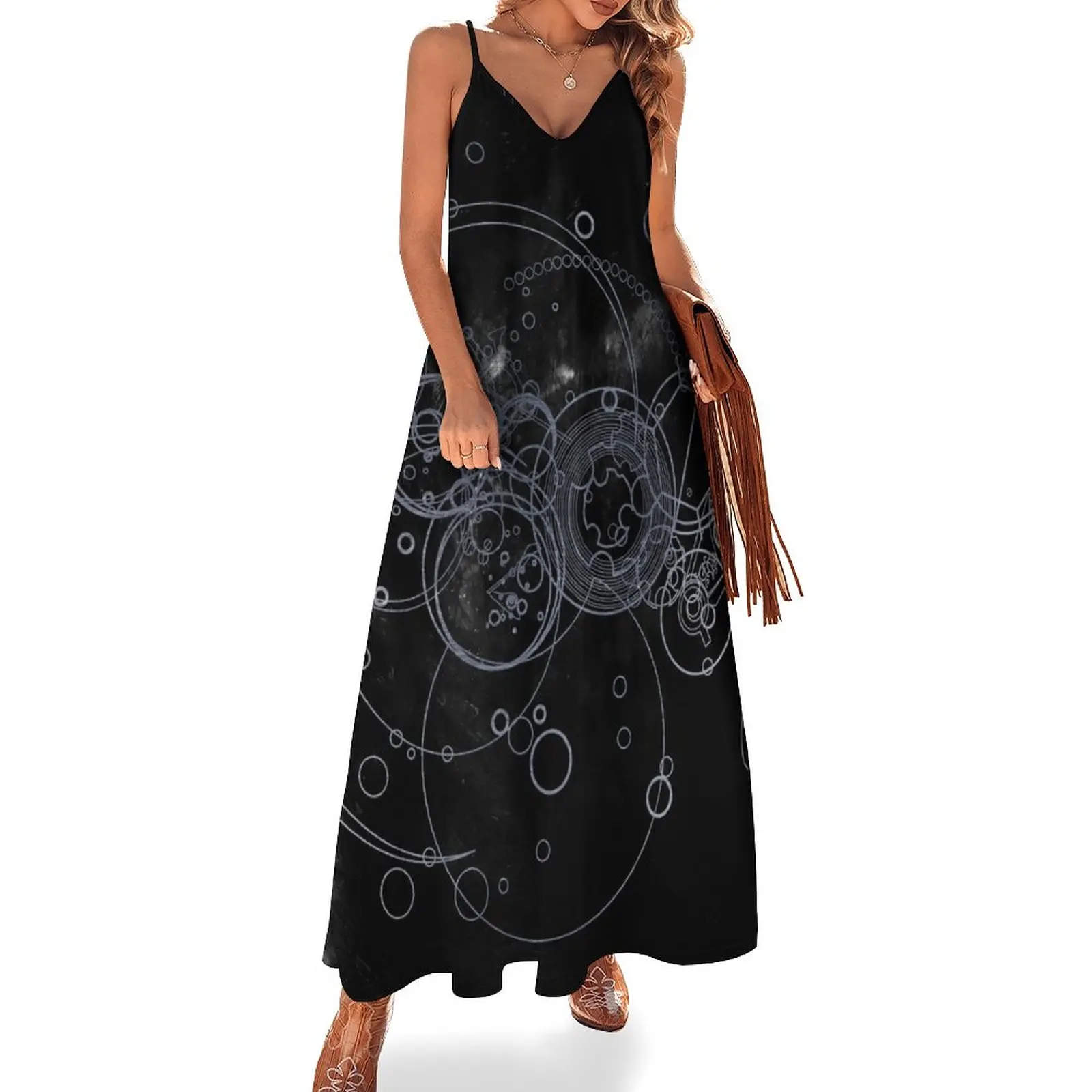 Time Lord Writing (silver) Sleeveless Dress dress women elegant luxury ...
