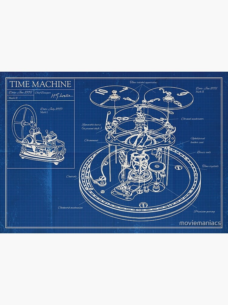 Time Machine - Blueprint Poster Framed-unframed - Walmart.com