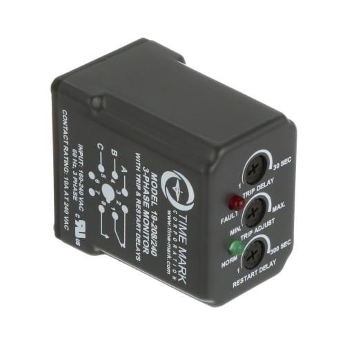 Time Mark 19-208/240, 3-Phase Monitor w/Trip Restart Delays, 208-240 ...