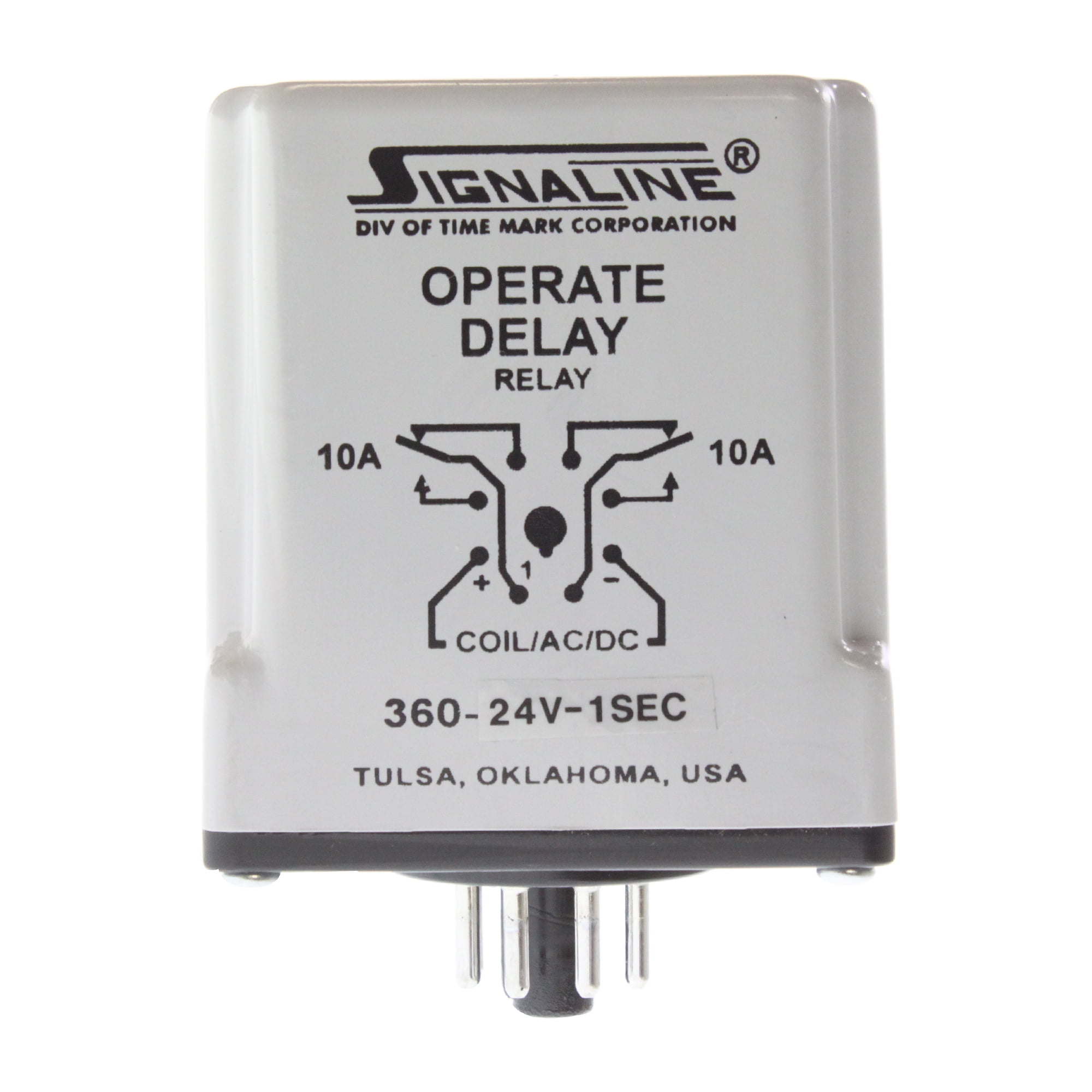 Time-Mark 360-24V-1SEC Solid State Second Delay Time Relay, 24-VAC, 10 ...