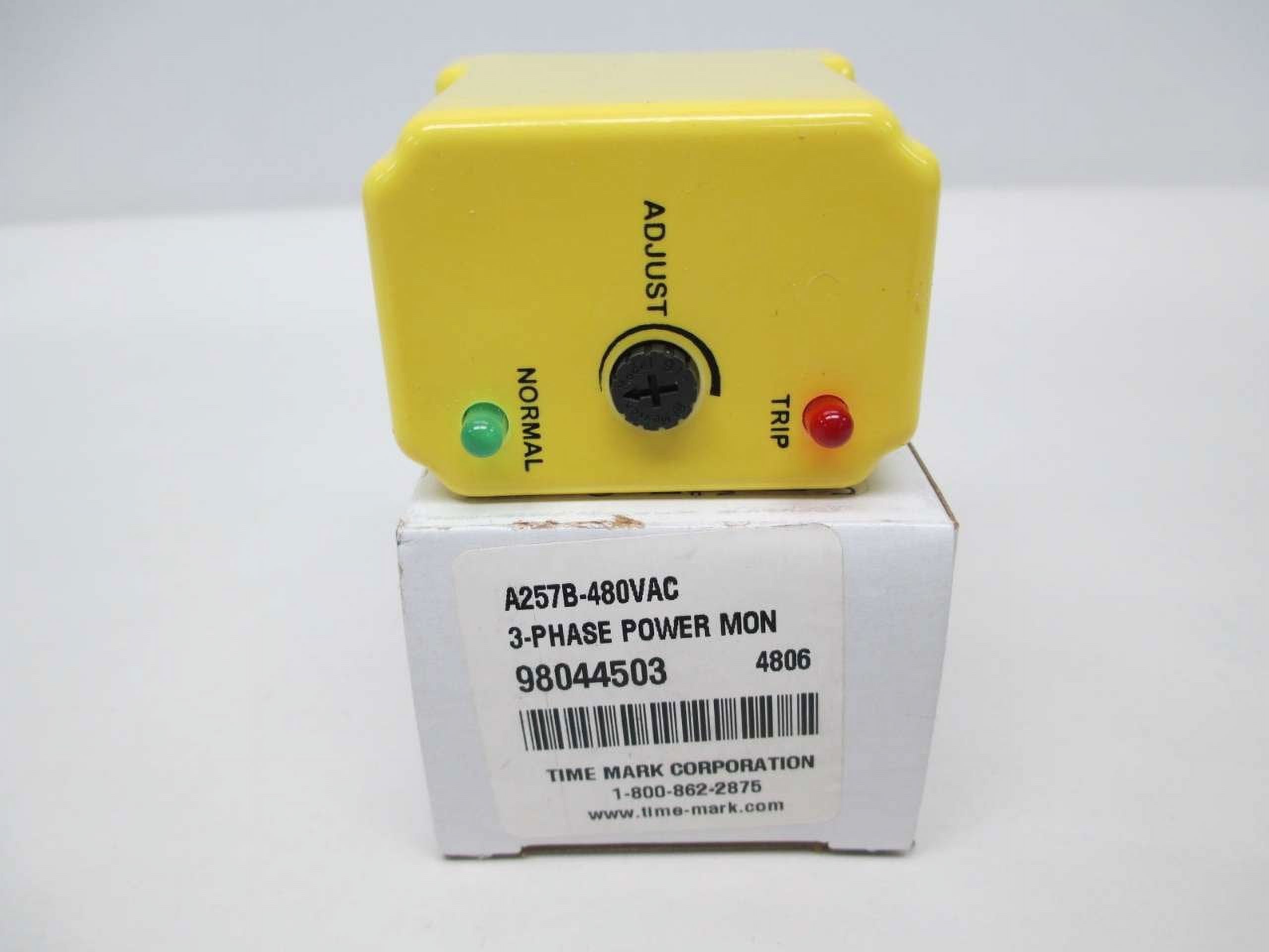 Time Mark Corporation A257B Relay; SSR; Phase Monitor; SPDT; Cur-Rtg 10A; Ctrl-V 240AC; Vol-Rtg ...