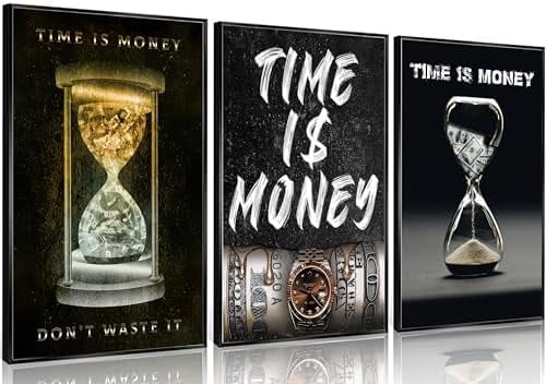 Time Is Money Wall Art Inspirational Modern Money Art Painting Picture ...