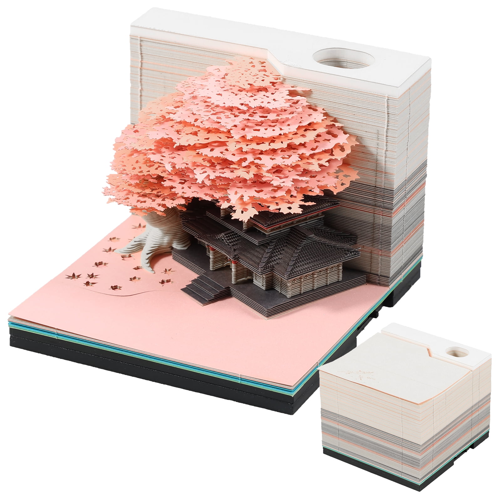 Time Piece Calendar 2025 Desktop 3D Calendar with LED Lights Notepad ...