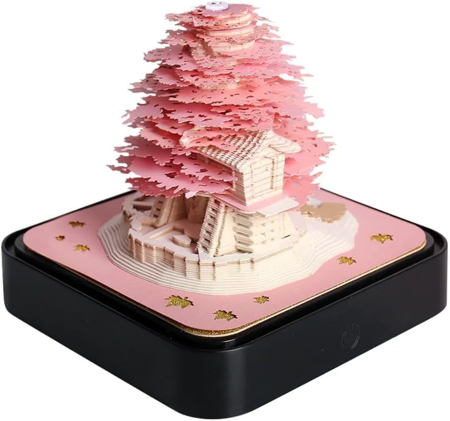 Time Piece Calendar with LED Light 2024, Creative DIY Paper Carving Art ...