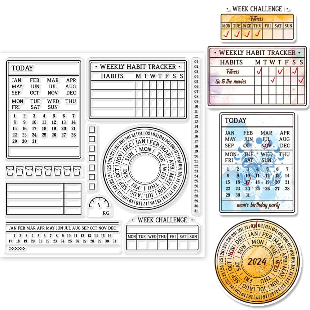 Time Planning Table Clear Stamps for Cards Making Time Schedule ...