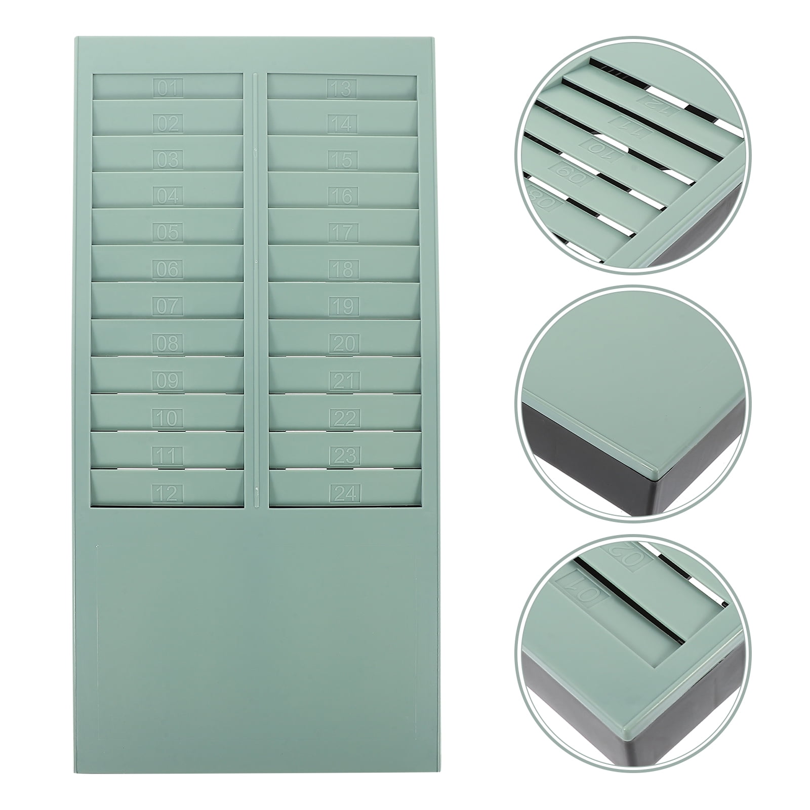 Time Rack Wall Mounted Attendance Time Recorder Time 24 Pockets for ...