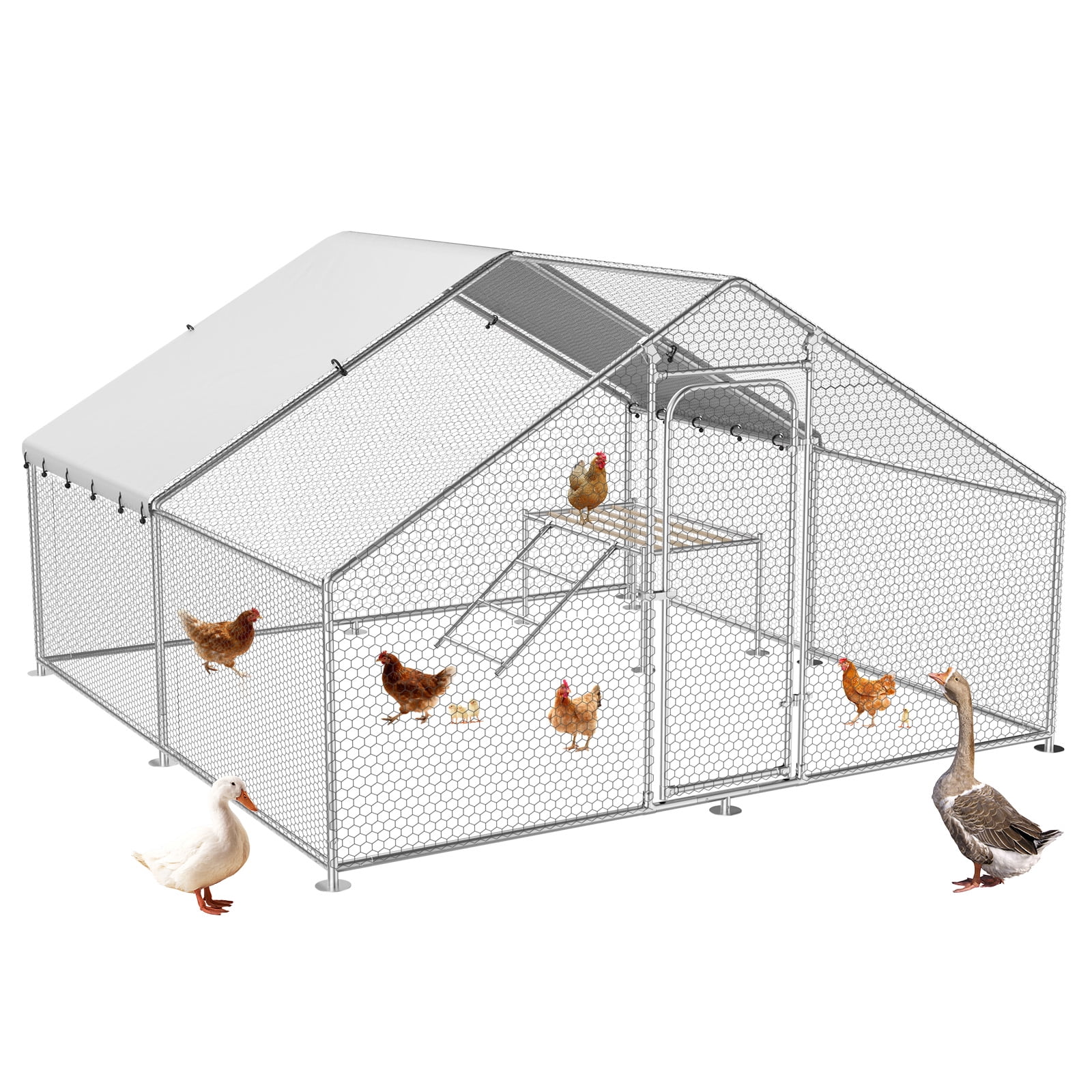 Time Ray Outdoor Extra Large Chicken Coop with Perches for 15 Chickens ...