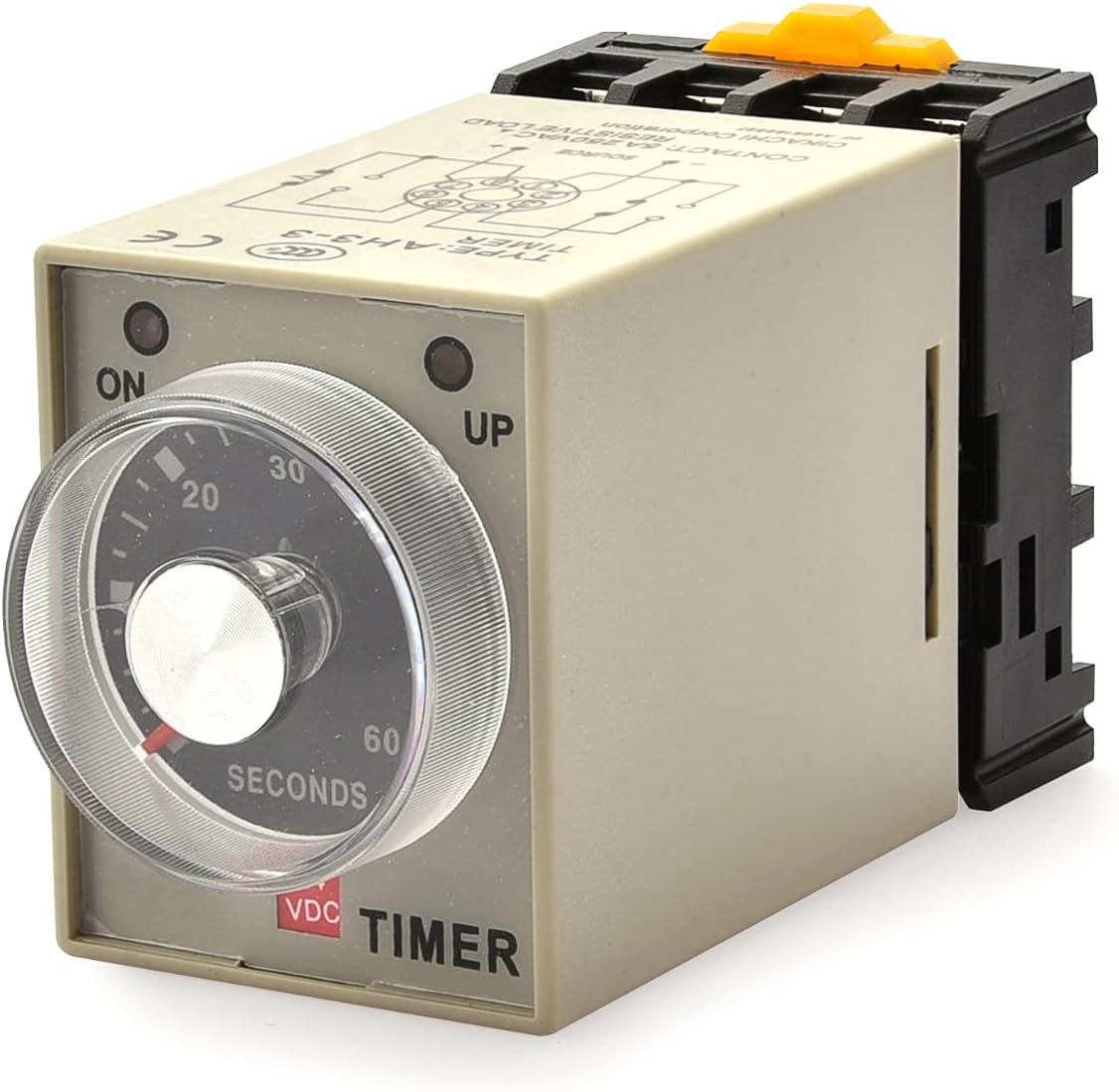Time Relay AH3-3 DC 24V 60s 60 Seconds Timer Power ON Delay with Base ...