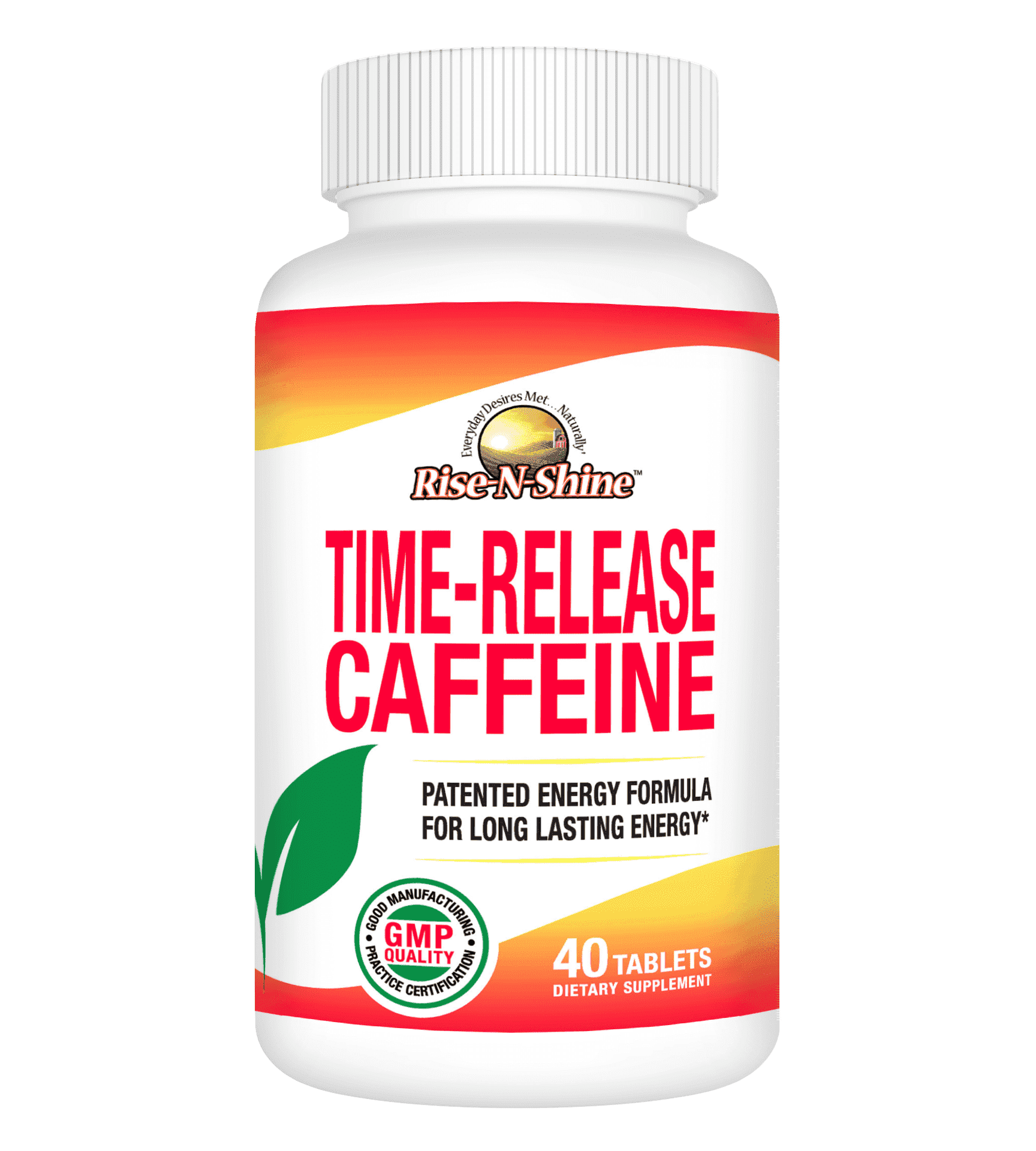 Time-Release Caffeine Herbal Supplement by Rise-N-Shine 40 Count ...