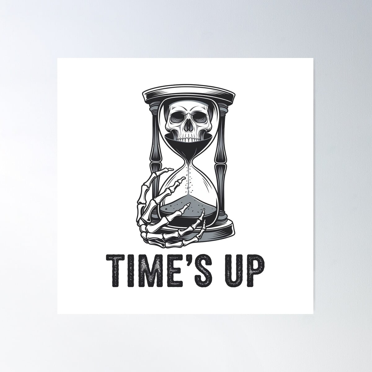 Time’S Up - Retro Gothic Hourglass Skeleton Poster Wall Art, Modern ...