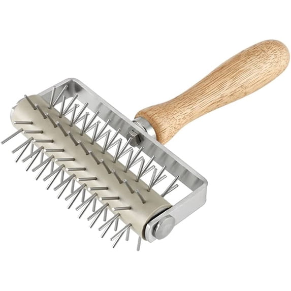 Time-Saver Pizza Dough Roller Docker with Wood Handle, for Pizza Cookie ...