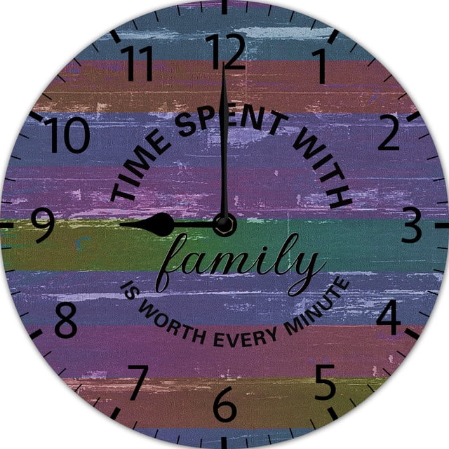 Time Spent With Family Is Worth Every Minute Wood Wall Clock 10 Inches ...