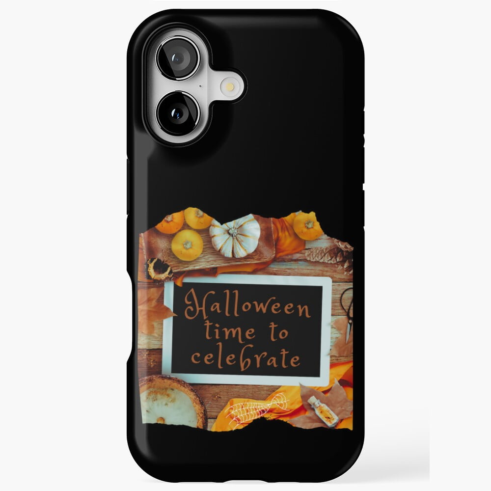 Time To Celebrate Fun Halloween Pumpkin Ghost Illustration iPhone Case ...