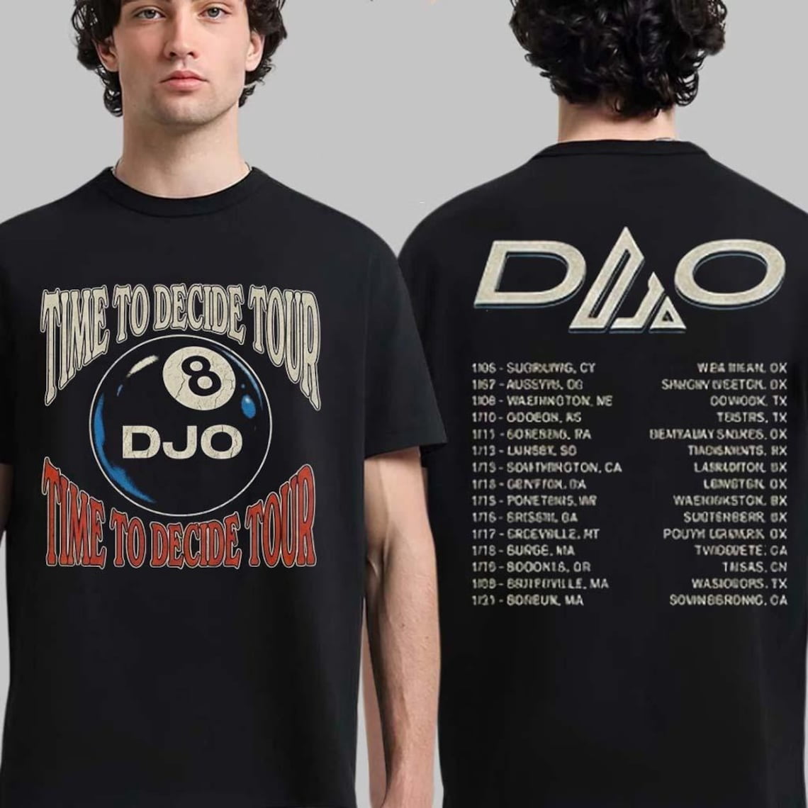 Time To Decide Tour Shirt 2026, Concert DJO Outfit With Back Date Print ...