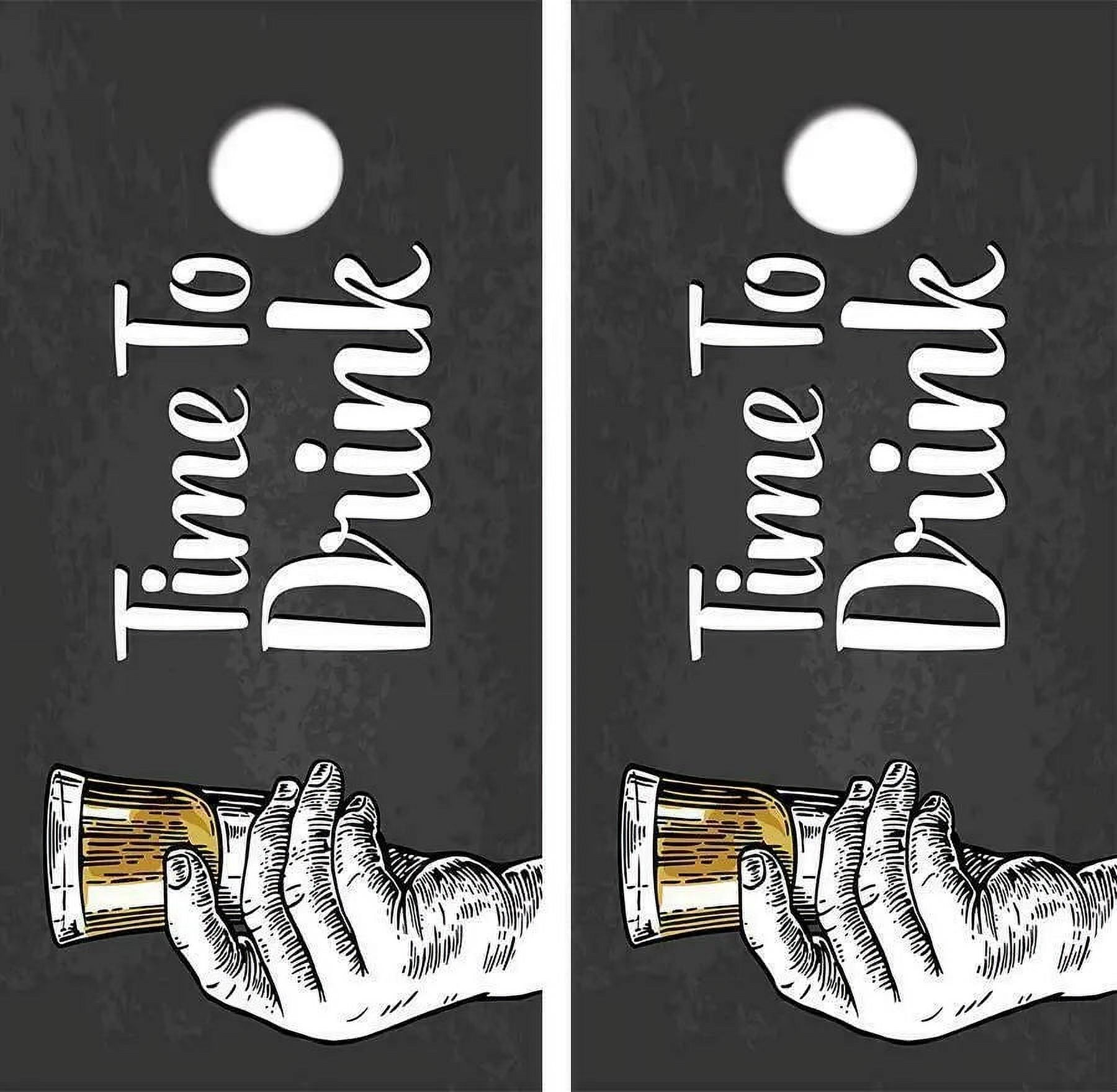 Time To Drink Cornhole Wood Board Skin Wrap - Walmart.com