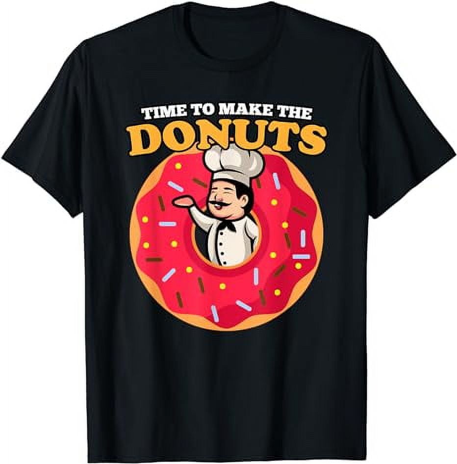 Time To Make Donuts Funny Vintage Retro 80s Dessert Lover T-Shirt ...