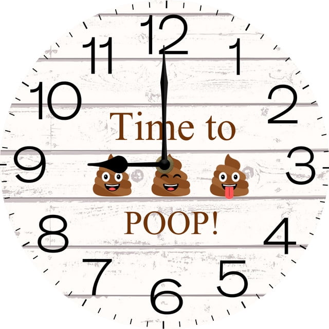 Time To Poop Clock, Funny clock for Bathroom Humor Birthday Gifts for ...